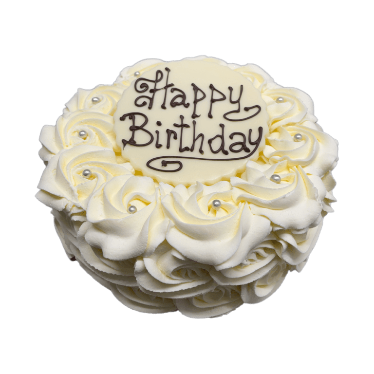 Premium White Rosette Cake - The Cake Solution