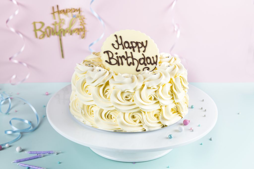 Premium White Rosette Cake - The Cake Solution