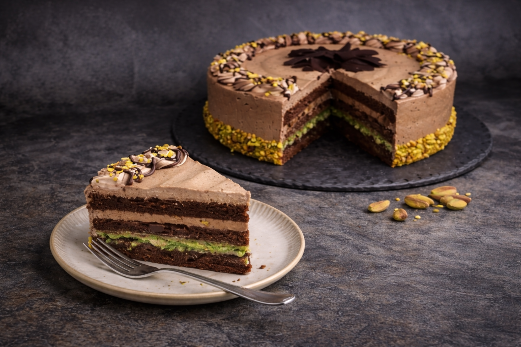 Chocolate Pistachio Torte - The Cake Solution